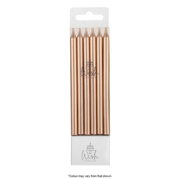 WISH - TALL LINE CANDLES - METALLIC ROSE GOLD - 12 CANDLES – Sweetly ...